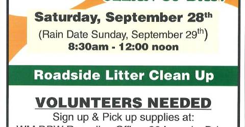 Roadside litter cleanup today