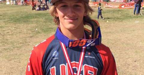 Titus Nicholson competes at Pan-Am race