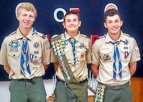 Three Eagle Scouts from Troop 146