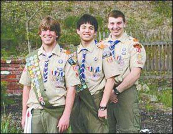 Three Boy Scouts from Troop 82 attain rank of Eagle