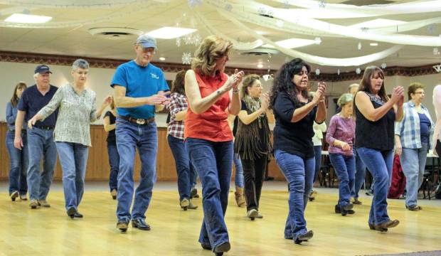 Line dancing at the Elks