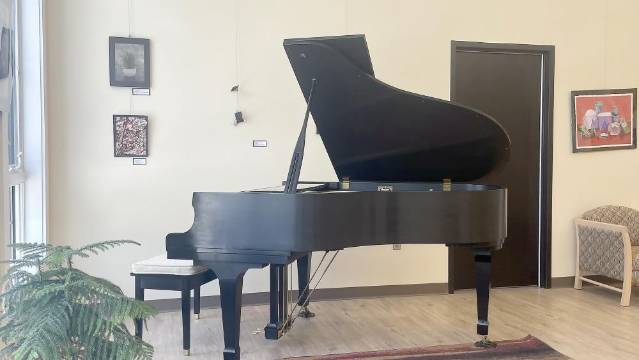 A baby grand piano has a new home at the West Milford Township Library
