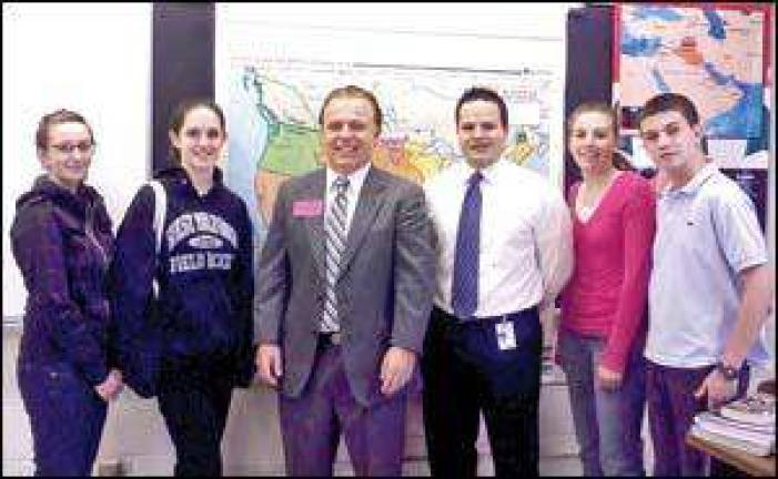 Sen. Joseph Pennacchio talks politics with students at West Milford High